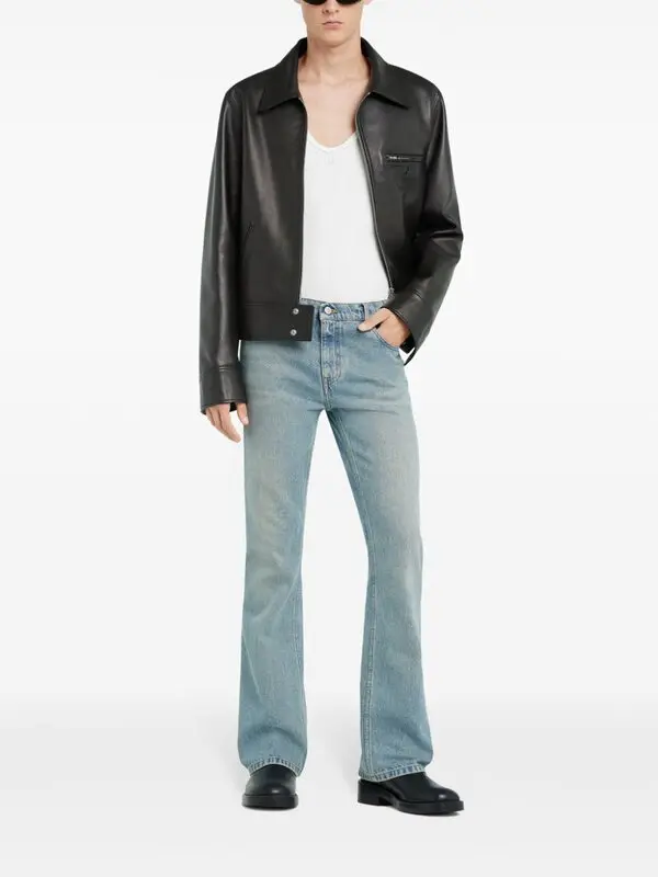 COURREGES Zip-up Leather Jacket