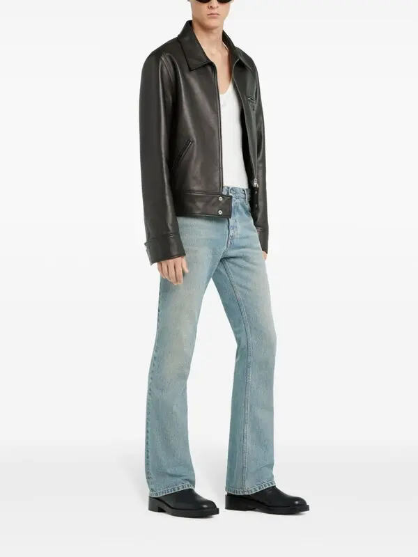 COURREGES Zip-up Leather Jacket
