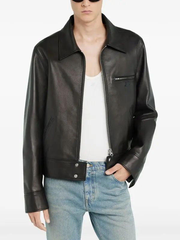 COURREGES Zip-up Leather Jacket