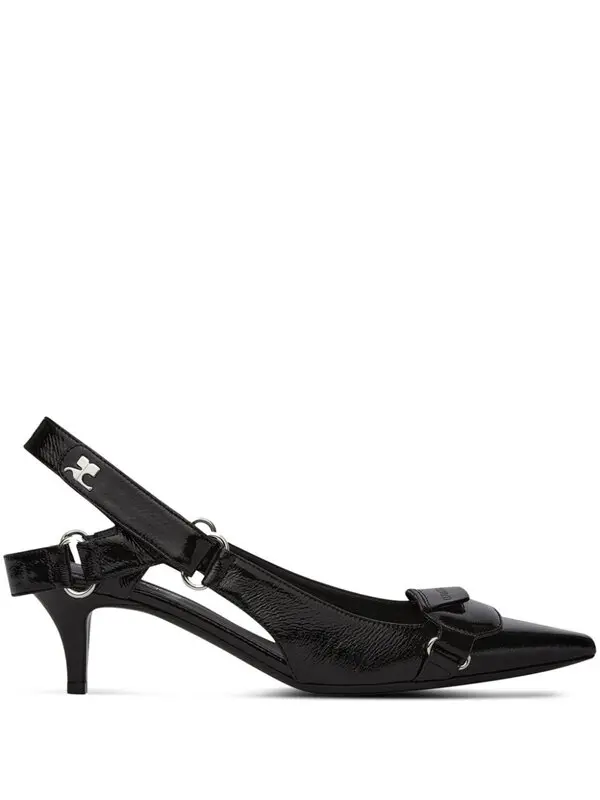 COURREGES 50mm Racer Slingback Pumps - Black
