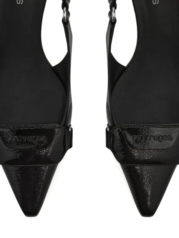 COURREGES 50mm Racer Slingback Pumps - Black