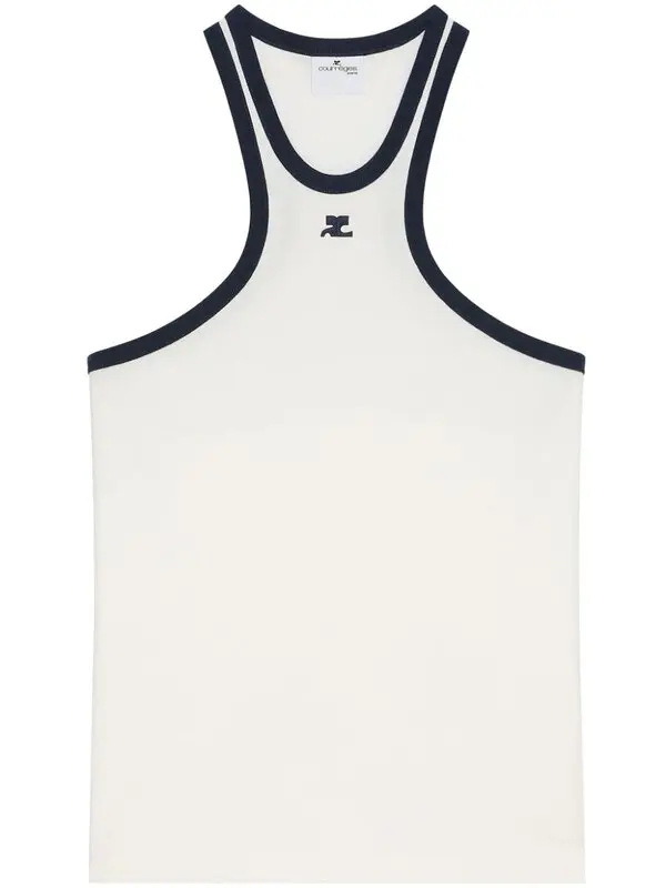 COURREGES Contrasting-trim Tank Top - White