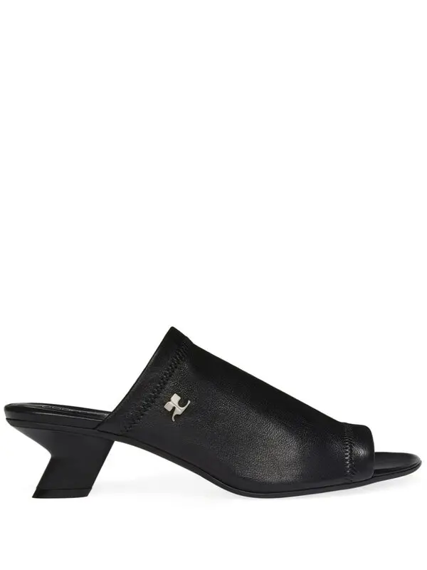 COURREGES Wet Stretch Mules - Black