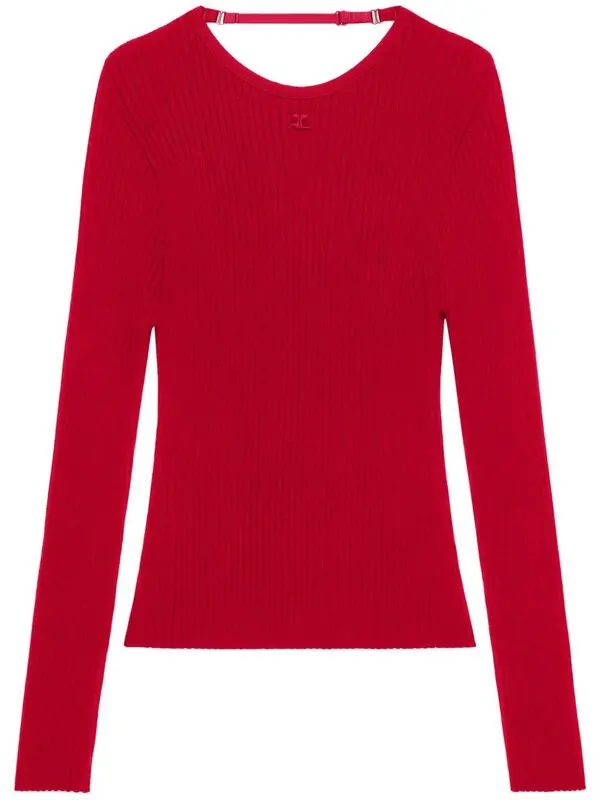 COURREGES Lingerie-detail Sweater - Red