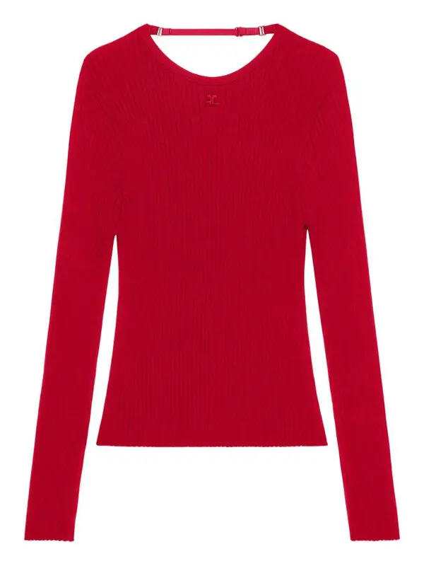 COURREGES Lingerie-detail Sweater - Red
