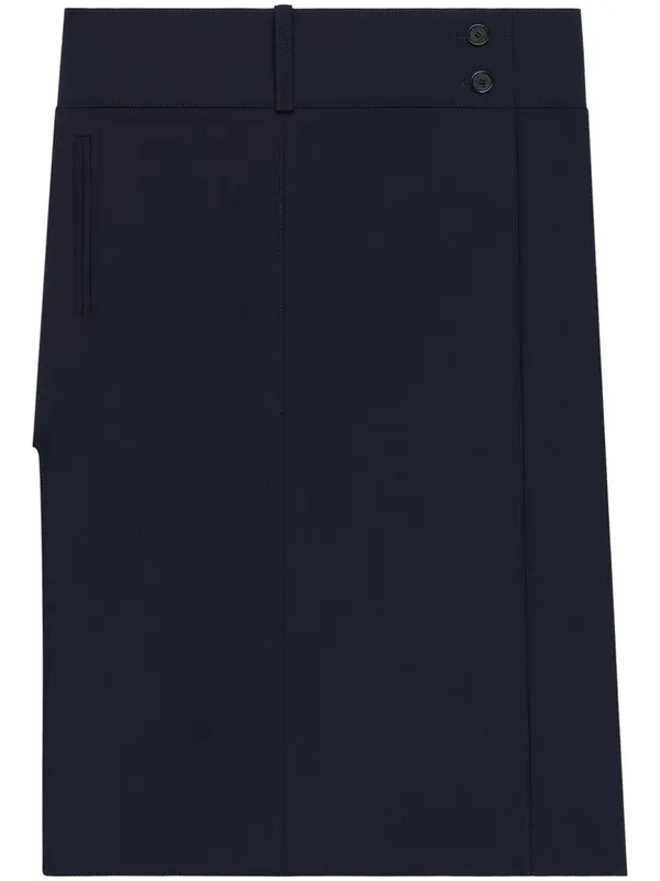 COURREGES Belted Slit Skirt - Blue