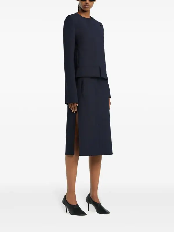 COURREGES Belted Slit Skirt - Blue