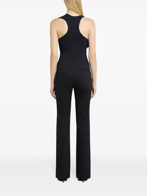 COURREGES Ribbed Tank Top - Black