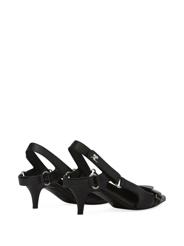 COURREGES 50mm Racer Slingback Pumps - Black