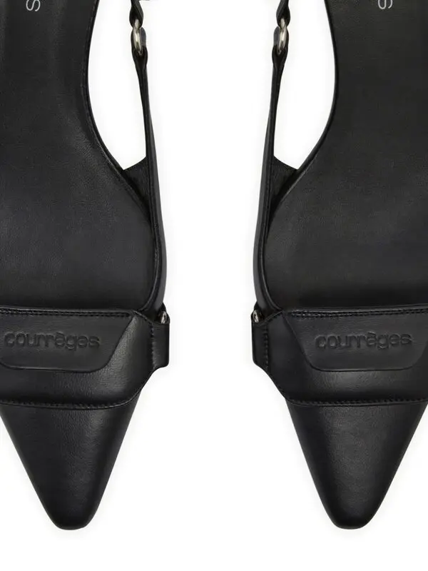 COURREGES 50mm Racer Slingback Pumps - Black