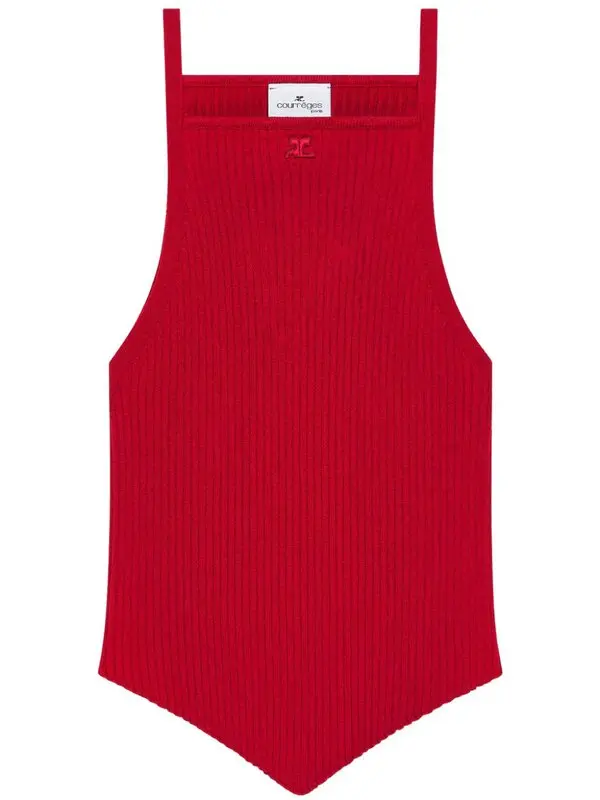 COURREGES Ribbed-knit Tank Top