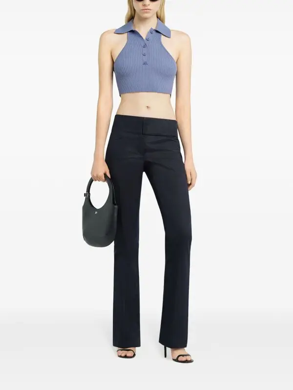 COURREGES Cropped Polo Top - Blue