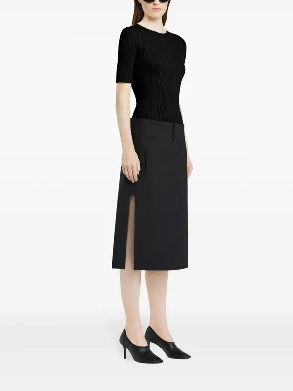 COURREGES Belted Midi Skirt - Black