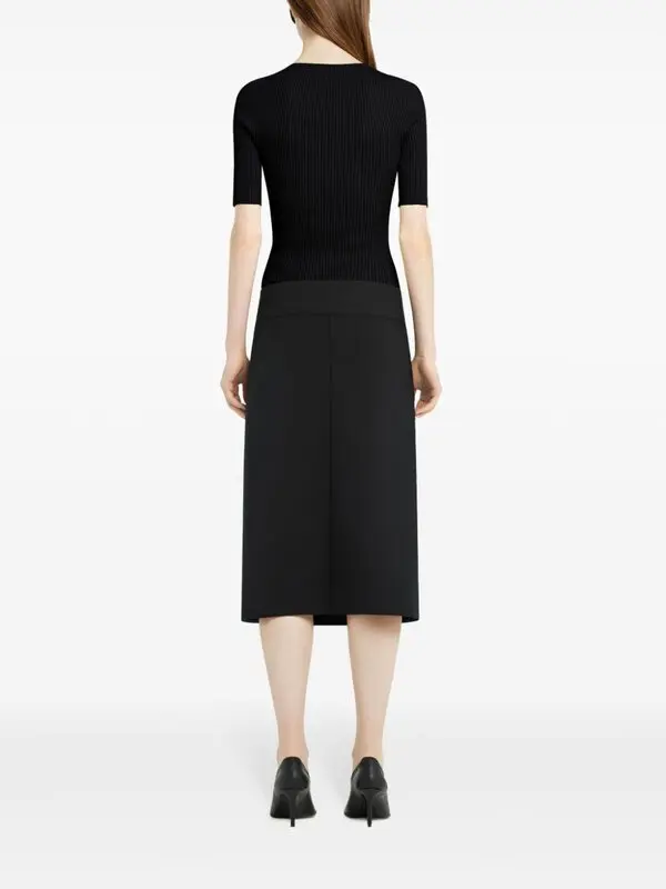 COURREGES Belted Midi Skirt - Black