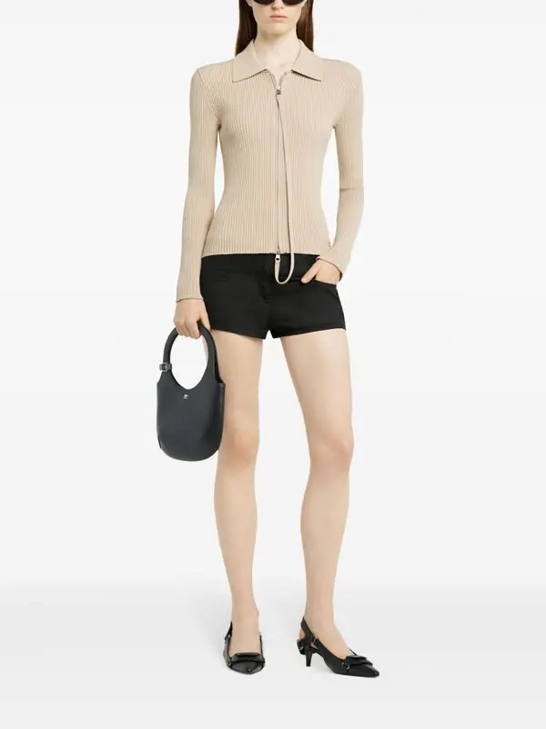 COURREGES Zip-up Cardigan - Neutrals