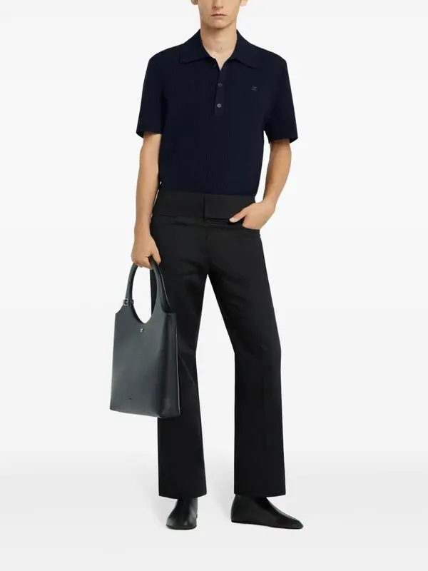 COURREGES Ribbed Polo Shirt - Blue