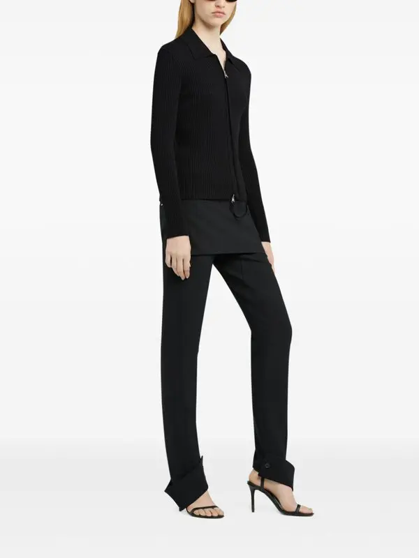 COURREGES Zip-up Cardigan - Black