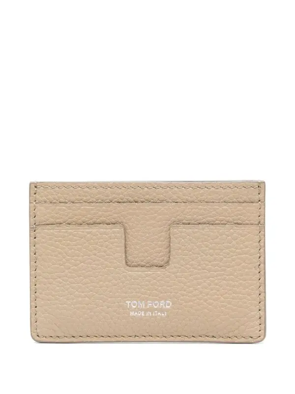 TOM FORD Leather Card Holder - Neutrals