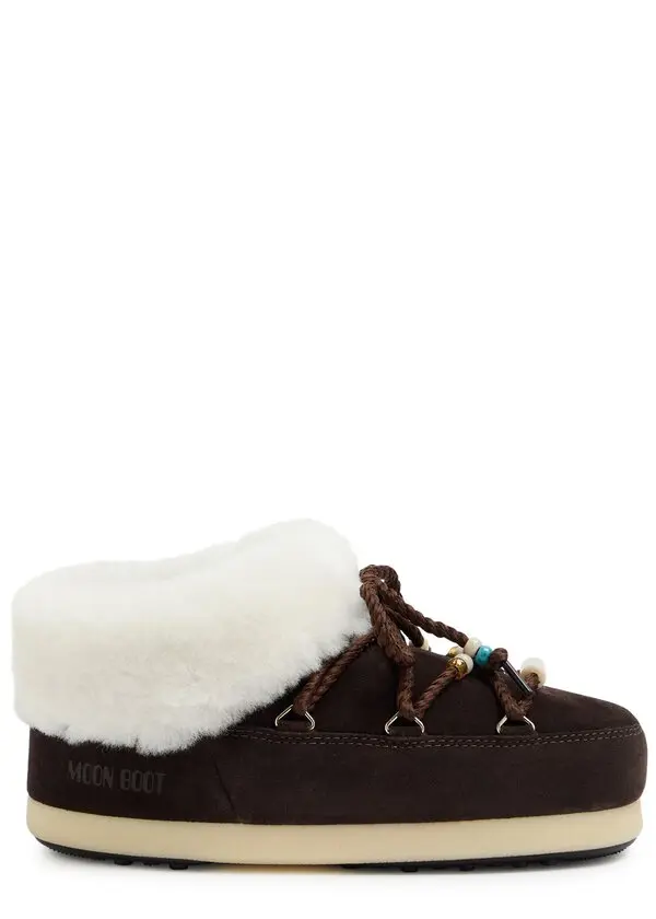 Moon Boot Padded Suede Mules With Beads