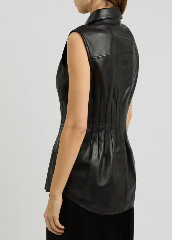 Helmut Lang Darted Leather Top