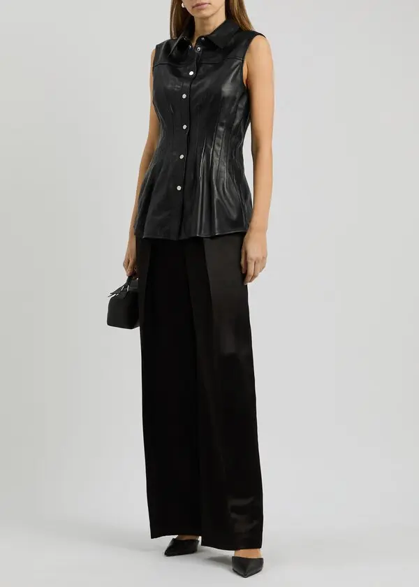 Helmut Lang Darted Leather Top