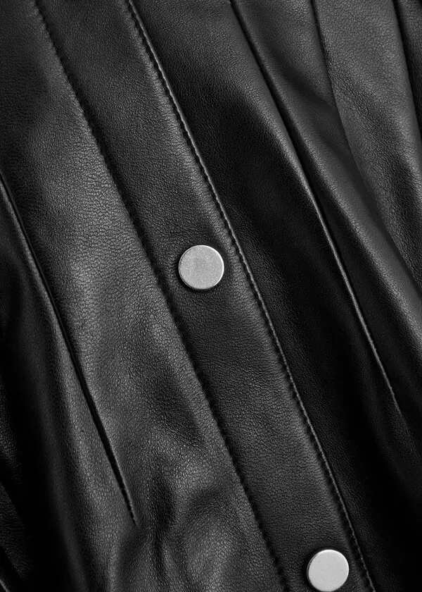 Helmut Lang Darted Leather Top