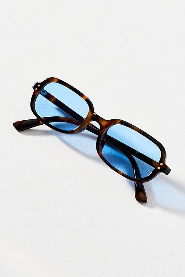 I-SEA Rectangle Tortoiseshell Sunglasses - Brown/blue