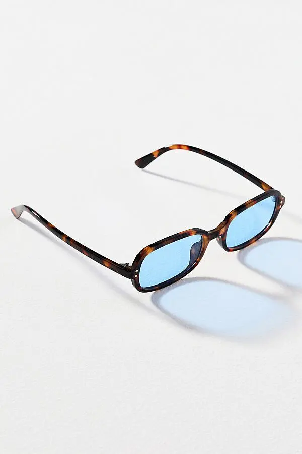 I-SEA Rectangle Tortoiseshell Sunglasses - Brown/blue