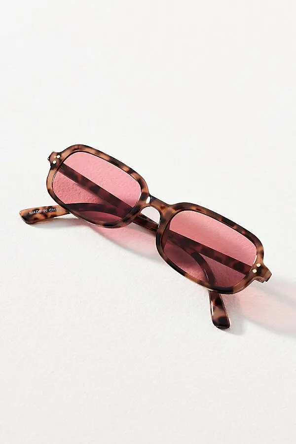 I-SEA Rectangle Tortoiseshell Sunglasses - Tortoise / Mauve