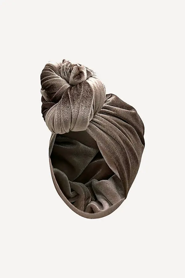 JULIA CLANCEY Classic Madame Velour Hair Wrap - Brown