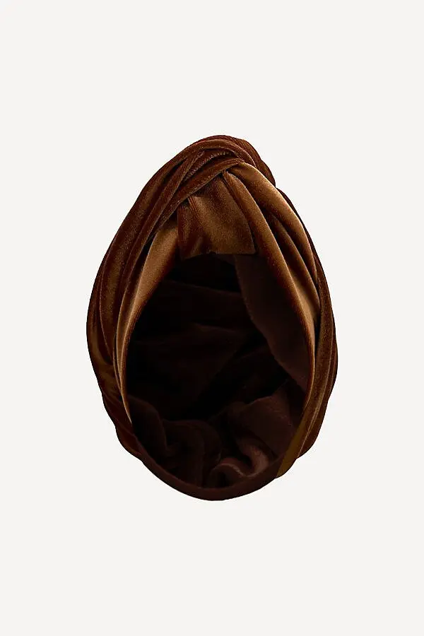 JULIA CLANCEY Classic Madame Velour Hair Wrap - Cocoa