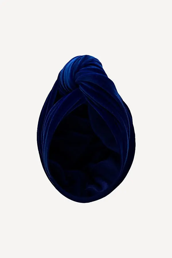 JULIA CLANCEY Classic Madame Velour Hair Wrap - Navy