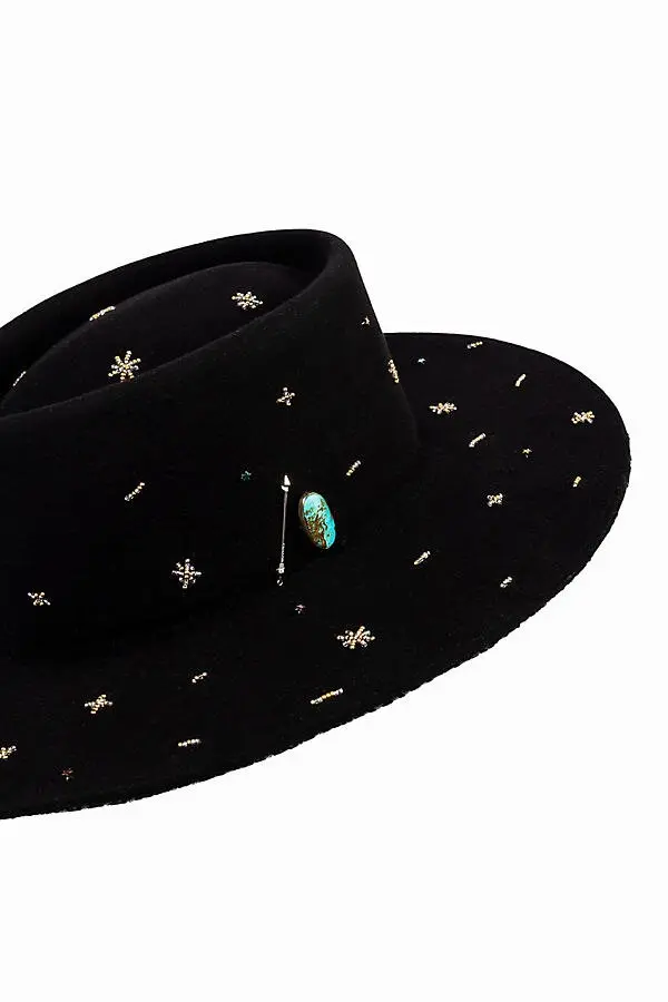 MESHIKA HATS Knows His Gun Beaded Rancher