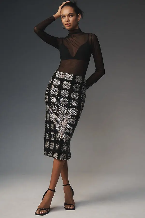 Hanky Panky Long-sleeve Mock-neck Lace Top