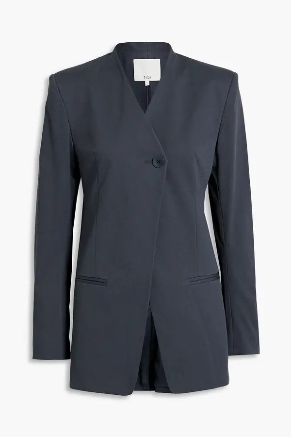 Tibi Double-breasted Cotton-blend Twill Blazer