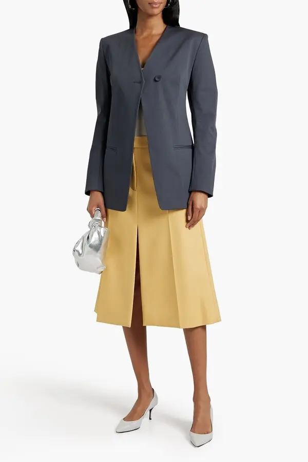 Tibi Double-breasted Cotton-blend Twill Blazer