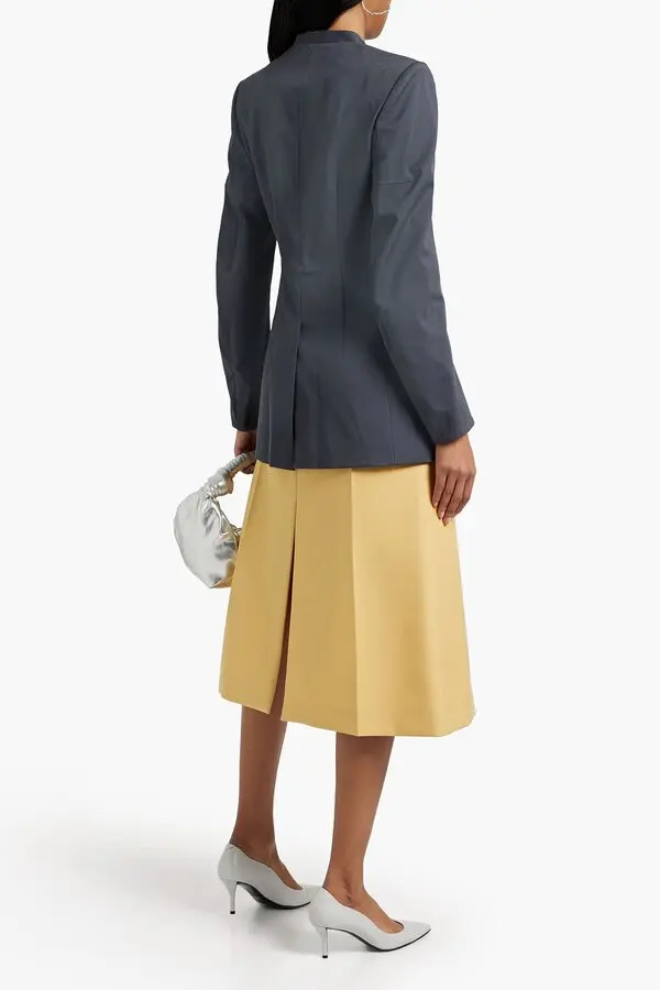 Tibi Double-breasted Cotton-blend Twill Blazer