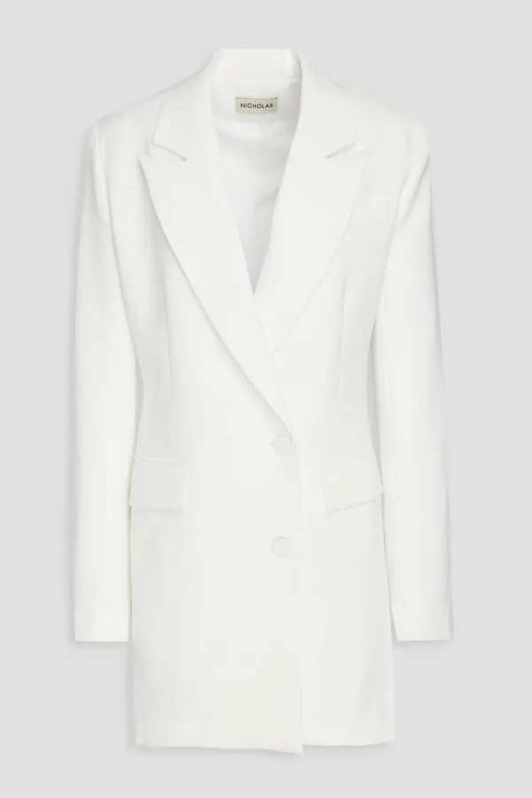 NICHOLAS Double-breasted Crepe Blazer - Ivory