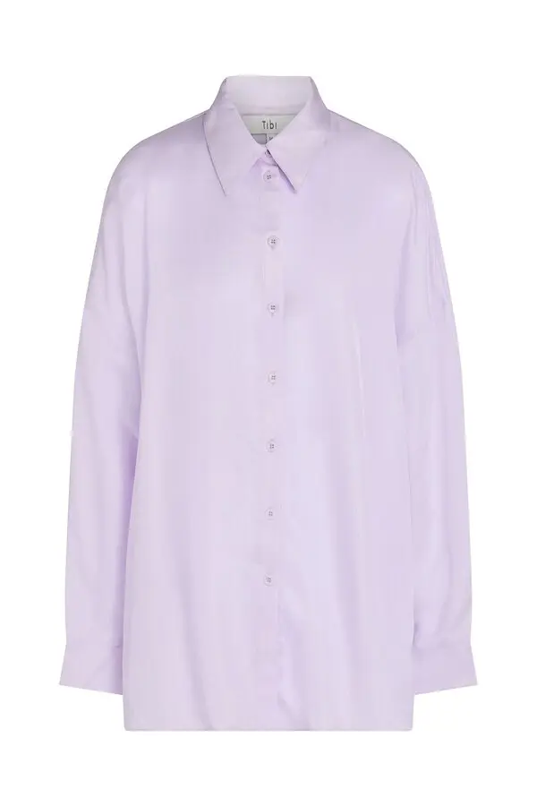 Tibi Oversized Satin-twill Shirt