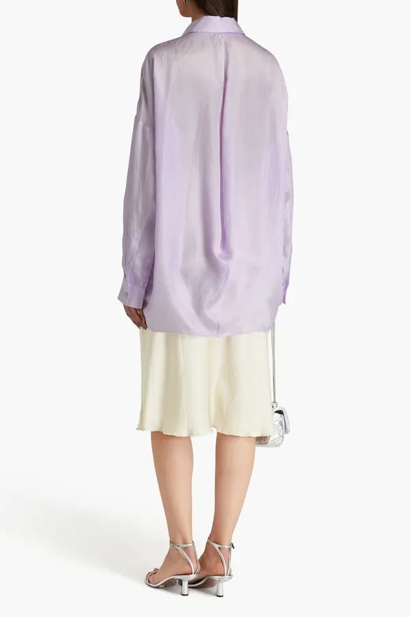 Tibi Oversized Satin-twill Shirt