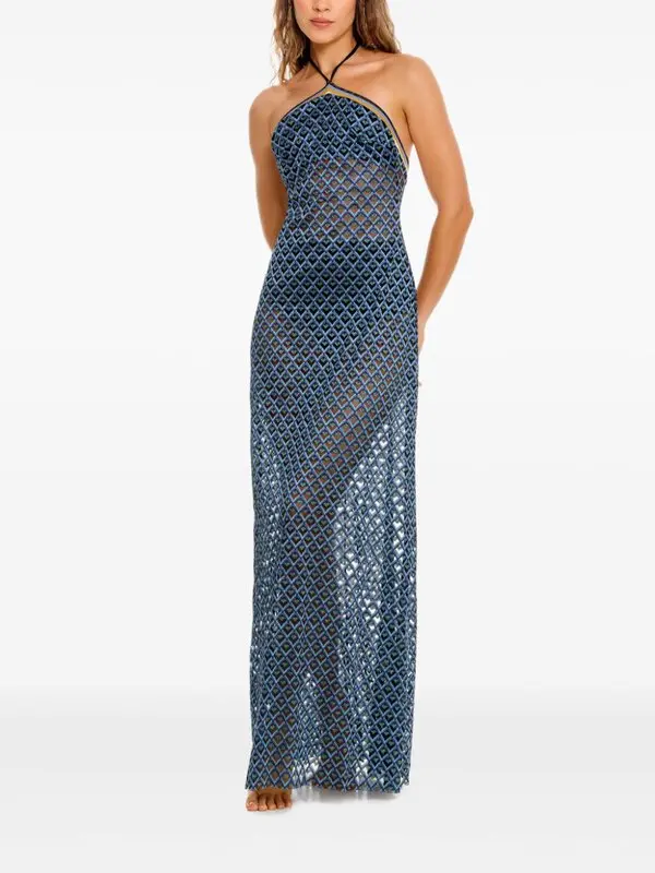 Agua Bendita Azure Sari Maxi Dress