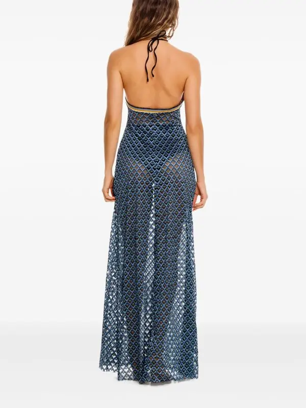 Agua Bendita Azure Sari Maxi Dress