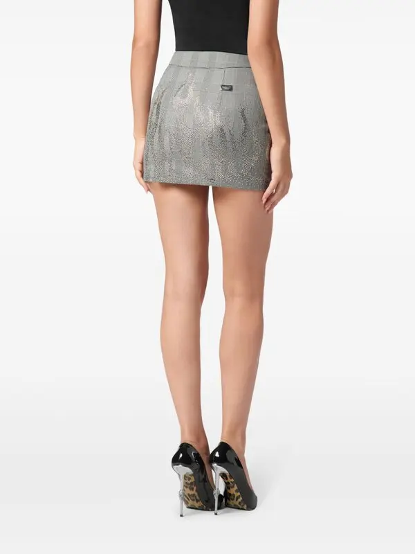 Philipp Plein Flame-appliqué Mini Skirt