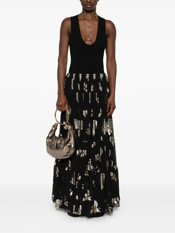 Chloé Floral-jacquard Maxi Skirt - Black