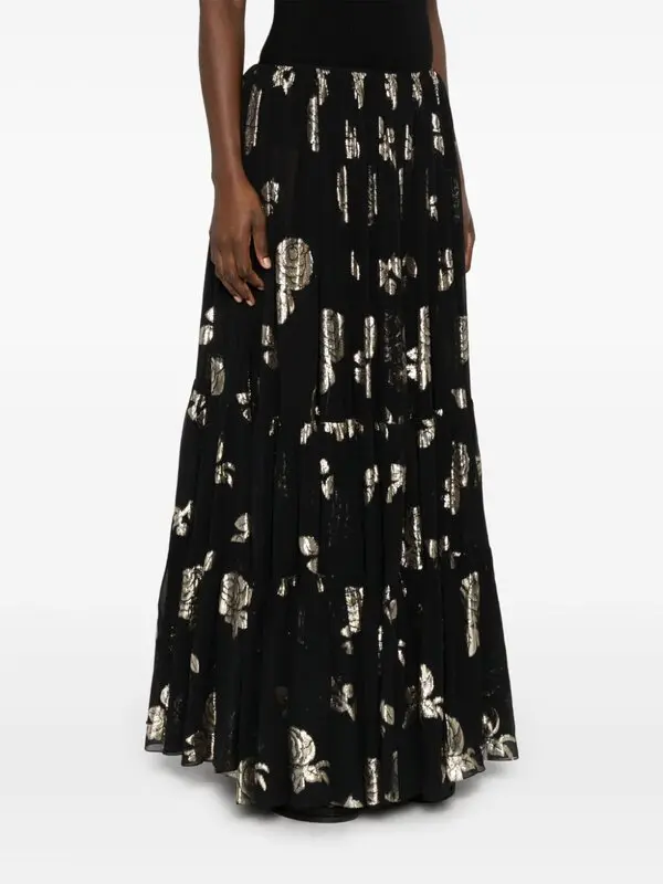 Chloé Floral-jacquard Maxi Skirt - Black