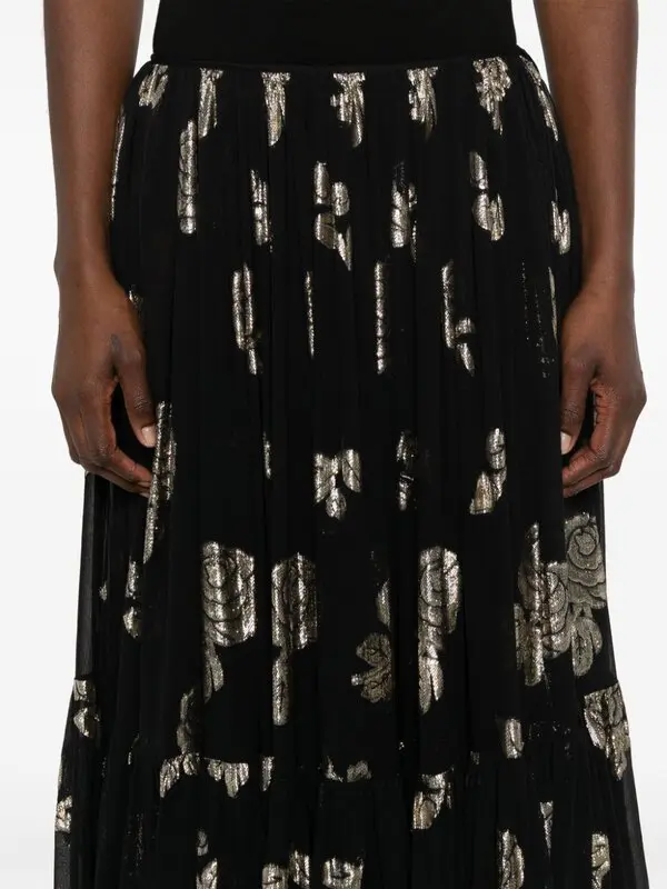 Chloé Floral-jacquard Maxi Skirt - Black