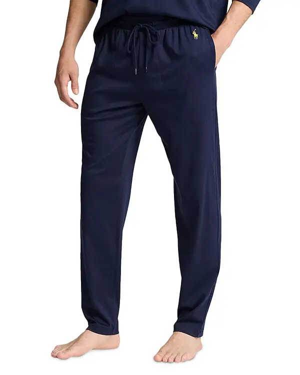 Polo Ralph Lauren Luxury Mercerized Cotton Patch Pocket Pajama Pants - Cruise Navy/ Gold Bugle