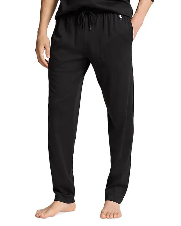 Polo Ralph Lauren Luxury Mercerized Cotton Patch Pocket Pajama Pants - Polo Black/ White