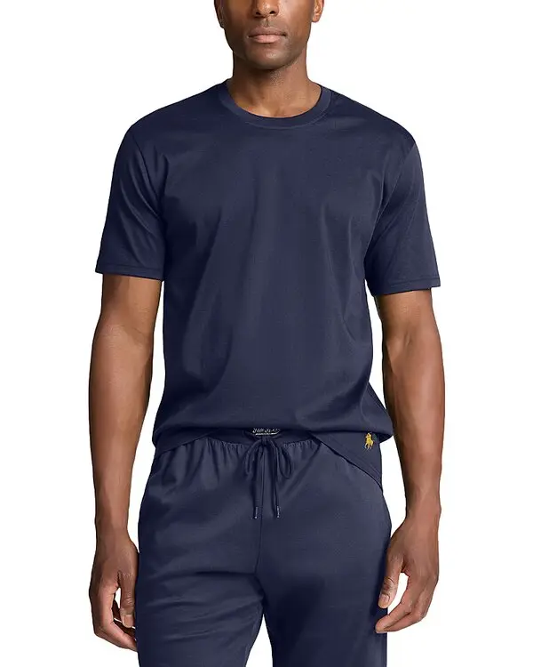Polo Ralph Lauren Luxury Mercerized Cotton Short Sleeve Crew T-shirt - Cruise Navy/ Gold Bugle