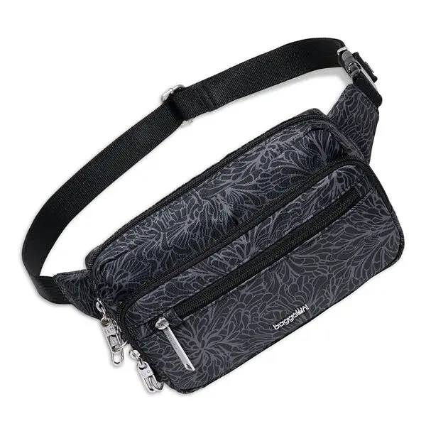 BAGGALLINI Securtex Anti Theft Sling Belt Bag - Midnight Blossom Print
